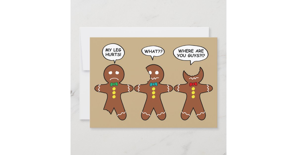 Funny Gingerbread Men Cookies Holiday Humor Card | Zazzle