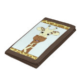 Funny giraffe cartoon kids tri-fold wallet | Zazzle