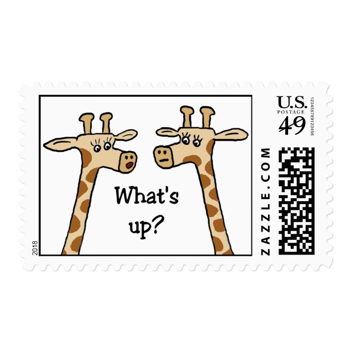 Funny Giraffe postage stamps | Zazzle