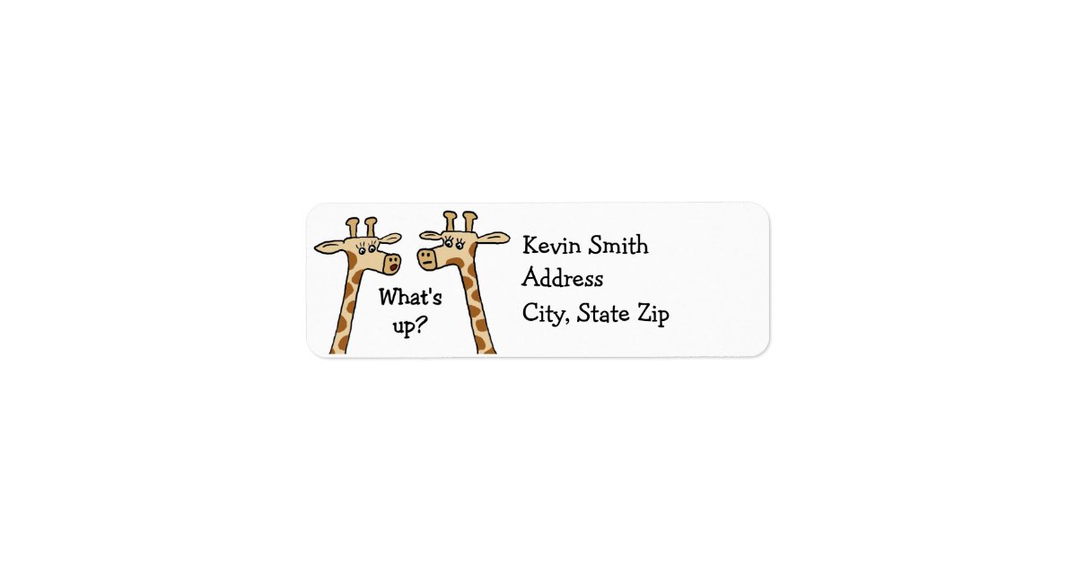 Funny Giraffe Return Address Labels | Zazzle