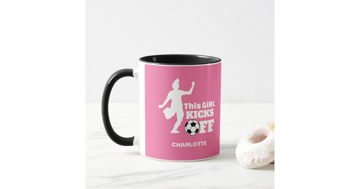 Funny Girl Soccer Player Personalized Graphic Mug | Zazzle