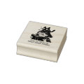 Funny Girl with Cat Bookplate Rubber Stamp | Zazzle