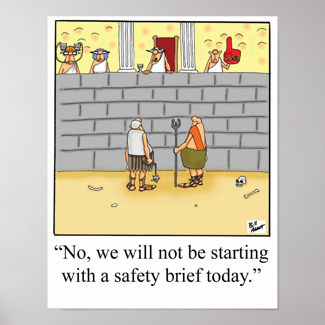 Funny Gladiator Safety Brief Poster | Zazzle