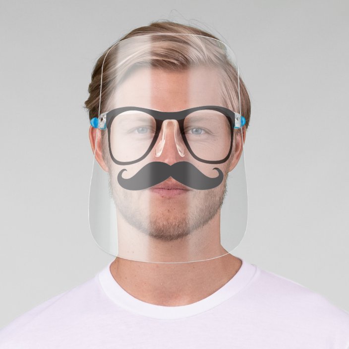 Funny Glasses Moustache Mustache Disguise Face Shield | Zazzle.com