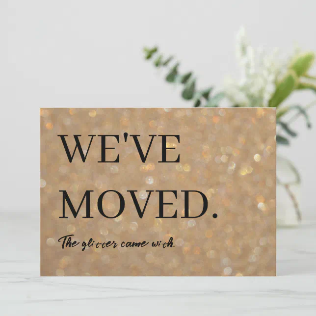 Funny Glitter Joke We've Moved New Address Moving Announcement | Zazzle