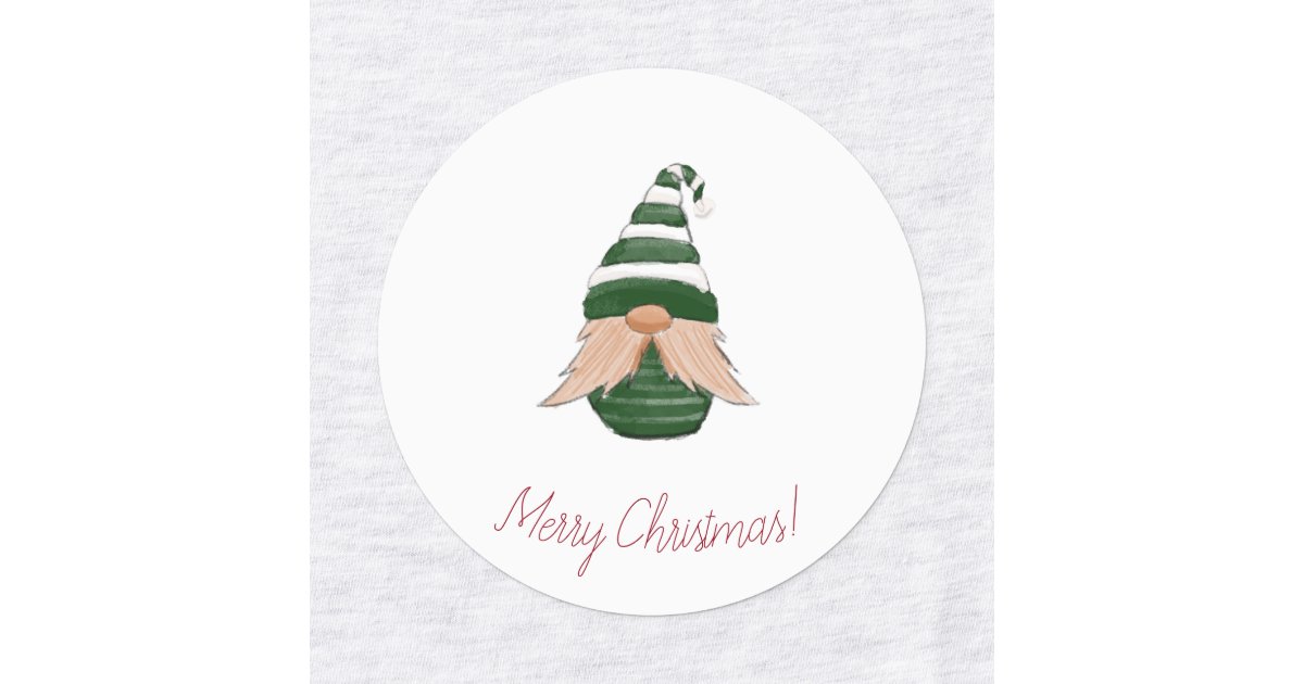 Funny Gnome Labels | Cute Garden Gnome Personalize | Zazzle