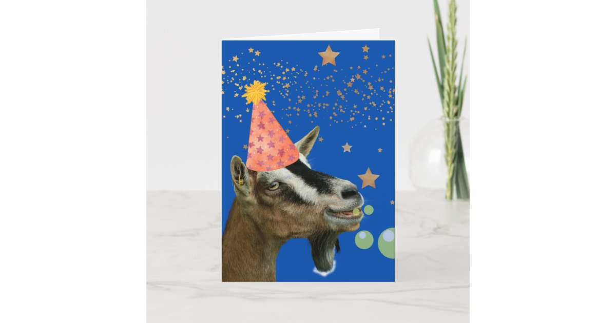 Funny Goat Birthday Burping Celebrate Card | Zazzle