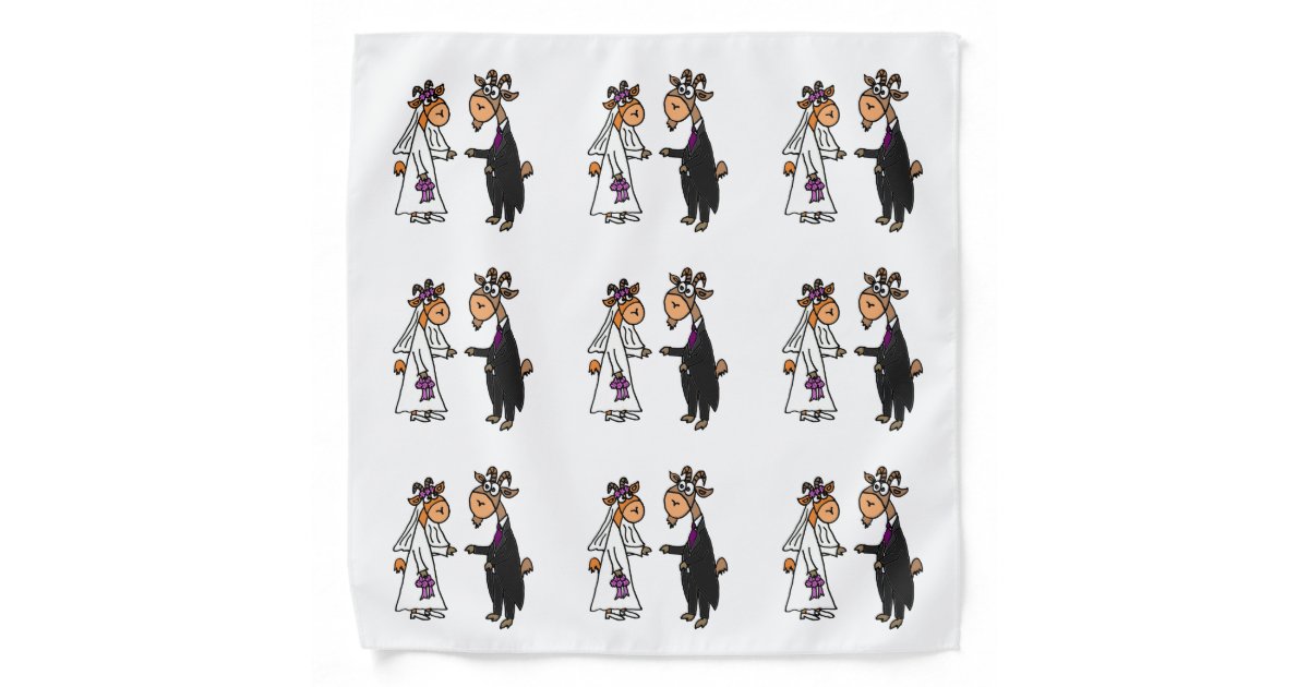 Funny Goat Bride and Groom Wedding Bandana | Zazzle