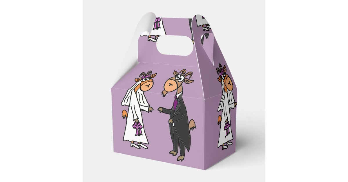 Funny Goat Bride and Groom Wedding Favor Boxes | Zazzle