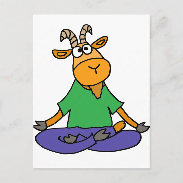 Funny Goat Doing Lotus Position Yoga Postcard | Zazzle