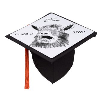 Funny Goat Drawing Graduation Cap Topper | Zazzle