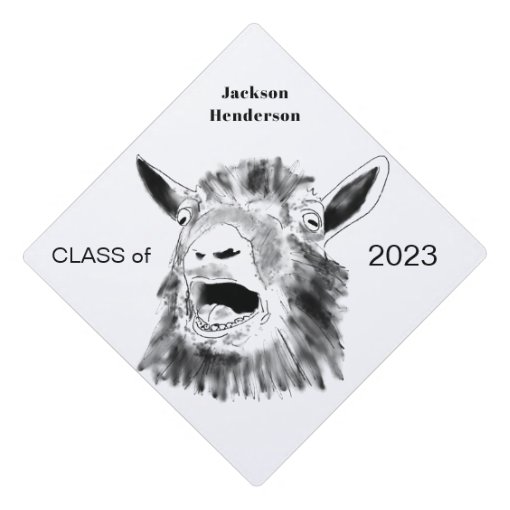Funny Goat Drawing Graduation Cap Topper | Zazzle