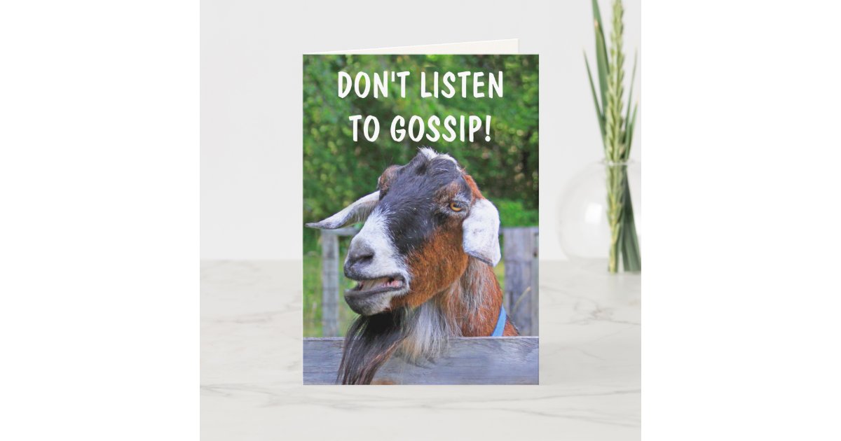 Funny Goat Gossip Birthday Card | Zazzle