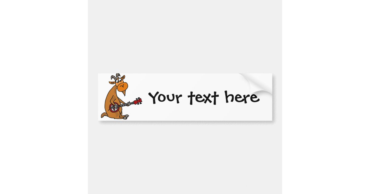 Funny Goat Playing Banjo Art Bumper Sticker | Zazzle