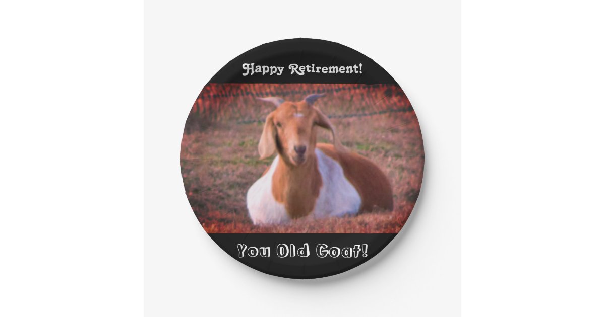 Funny Goat Retirement Paper Plates | Zazzle