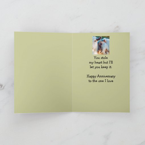 Funny Goats Anniversary Cartoon Spouse or Partner Card | Zazzle
