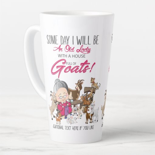 Funny Goats- Old Lady House Full of Goats Latte Mug | Zazzle