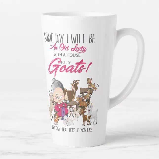 Funny Goats- Old Lady House Full of Goats Latte Mug | Zazzle