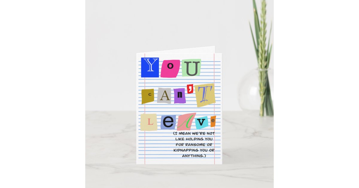 Funny going away card | Zazzle