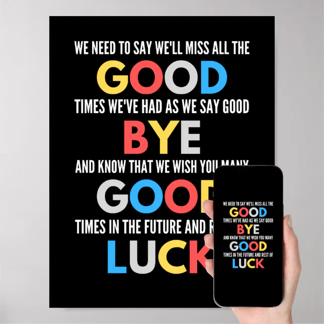 Funny Going Away Farewell Poster | Zazzle