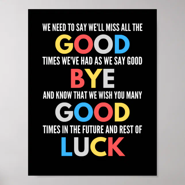 Funny Going Away Farewell Poster | Zazzle
