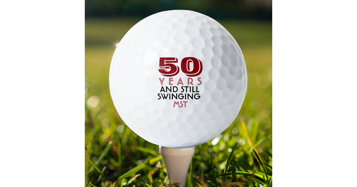 Funny Golf Balls 50th Birthday Party Monogrammed | Zazzle