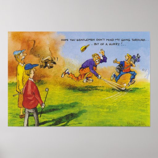 Funny golf chase posters