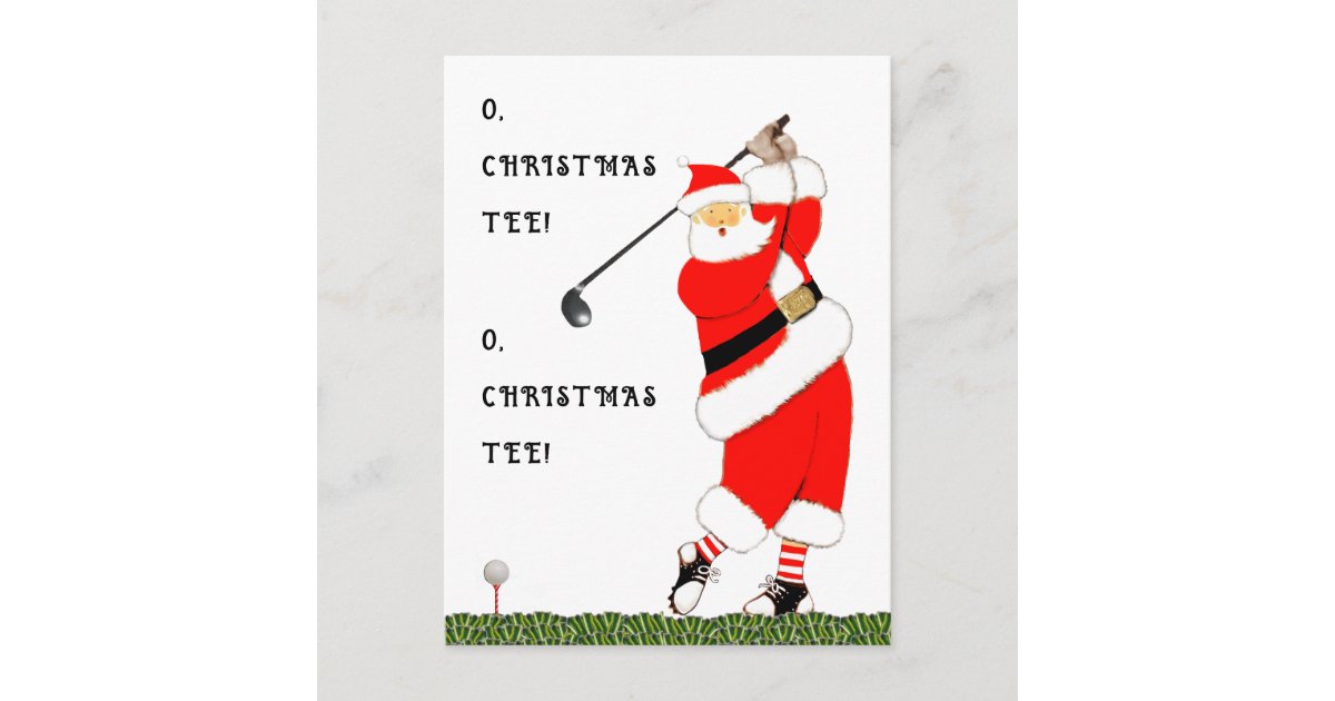 Funny Golf Christmas Holiday Postcard | Zazzle