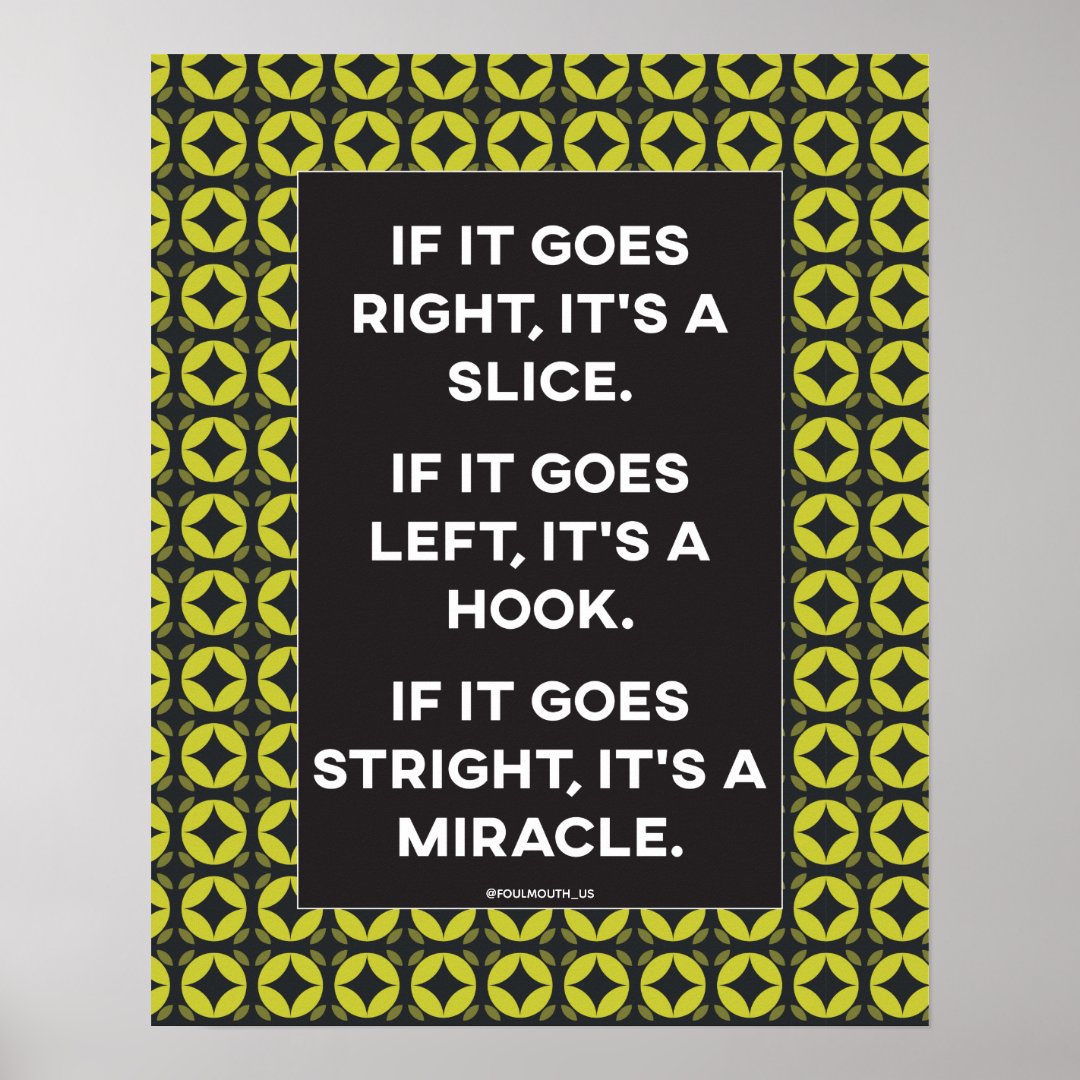 Funny Golf Miracle Golf Poster | Zazzle