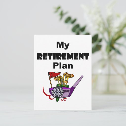 Funny Golf My Retirement Plan Design Postcard | Zazzle