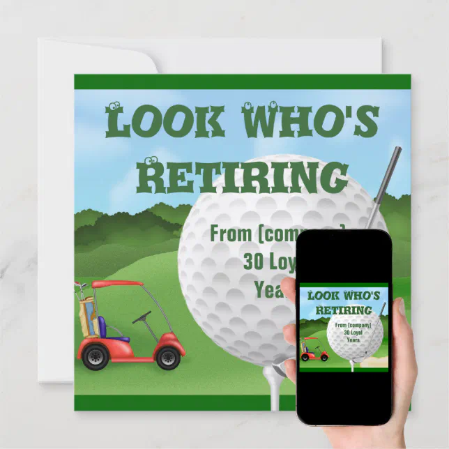 FUNNY Golf Retirement Invitations TEMPLATE | Zazzle