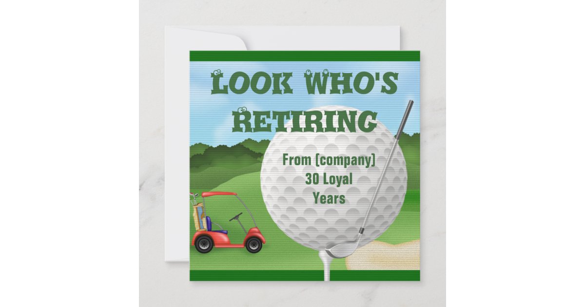 FUNNY Golf Retirement Invitations TEMPLATE | Zazzle