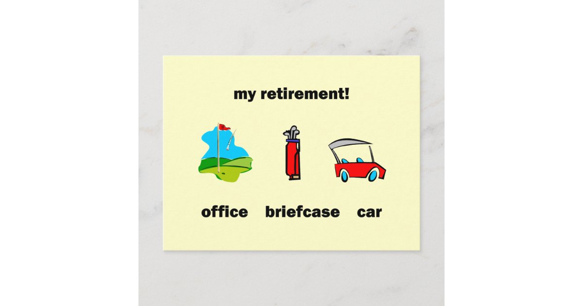 Funny golf retirement postcard | Zazzle