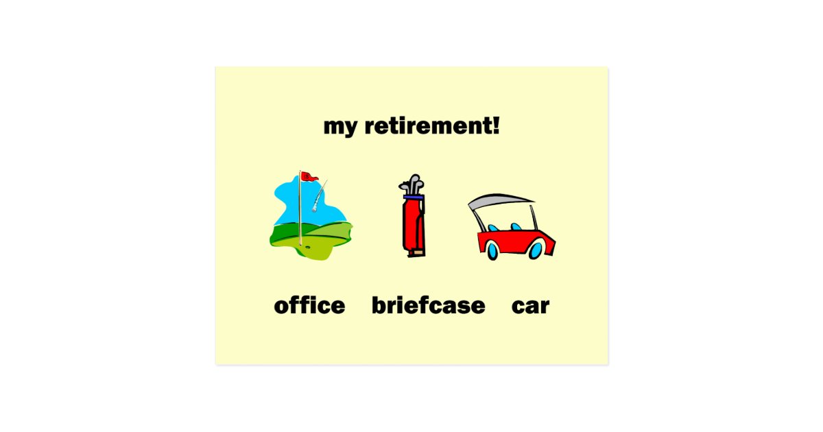 Funny golf retirement postcard | Zazzle