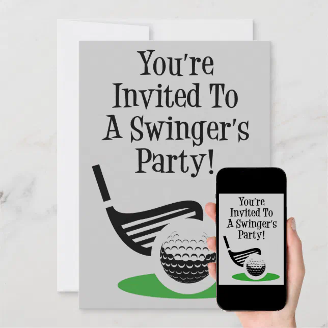 Funny Golf Swinger Party Invite | Zazzle