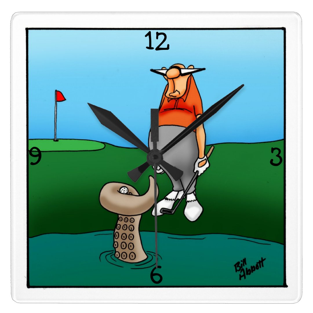 Funny Golf Themed Wall Clock | Zazzle