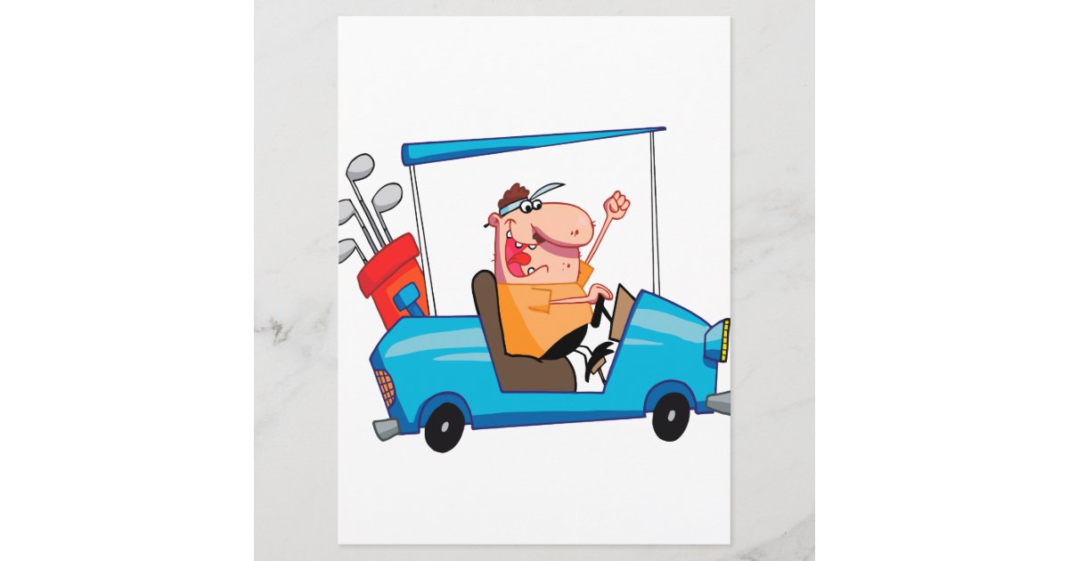 funny golfer in golf cart | Zazzle.com