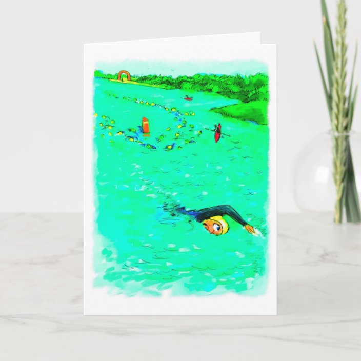 Funny Good Luck for Swimmer - Swimming Off Course Card | Zazzle.com