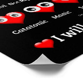 Funny Googly Eyes, Valentine Hearts, I love you Poster | Zazzle