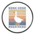 Funny Goose Honk Honk Madafakas Retro Vintage Duck Hockey Puck | Zazzle