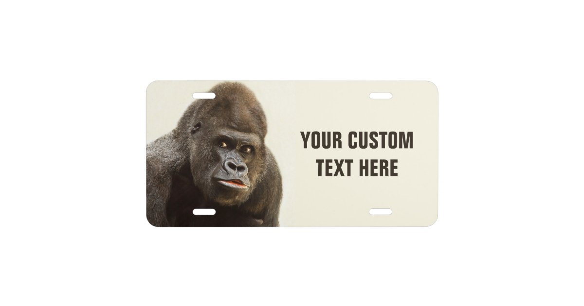 Funny Gorilla custom license plate | Zazzle