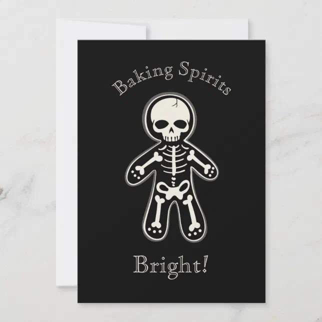 Funny Gothic Skeleton Gingerbread Man Holiday Card | Zazzle