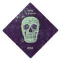 Funny Gothic Skull Old Purple Green Grunge Graduation Cap Topper | Zazzle