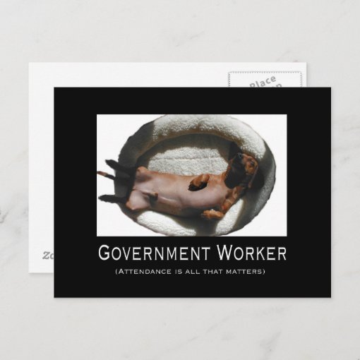 Funny Government Employee Postcard | Zazzle