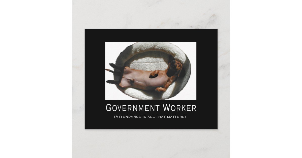 Funny Government Employee Postcard | Zazzle