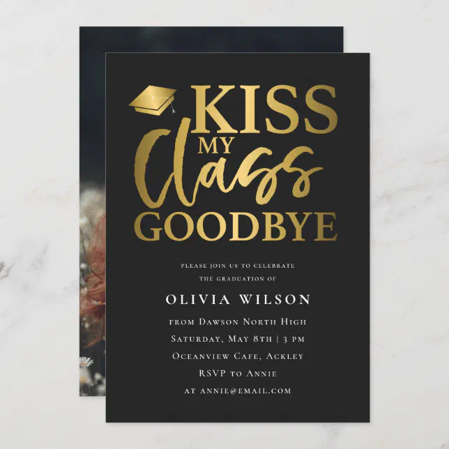 Funny Graduate Typography Graduation Party Photo Invitation | Zazzle