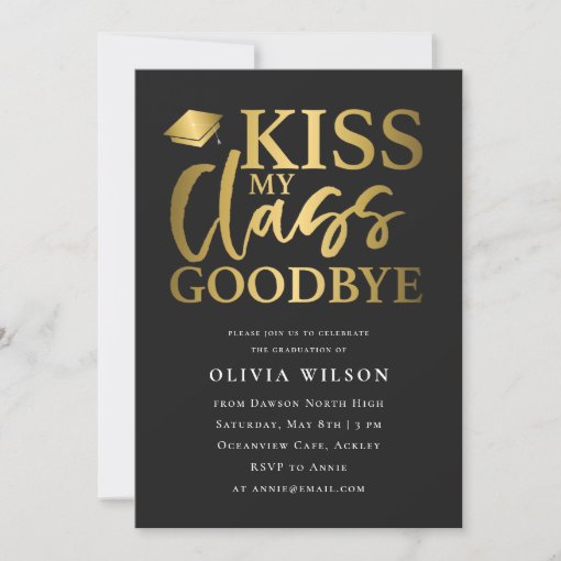 Funny Graduate Typography Graduation Party Photo Invitation | Zazzle