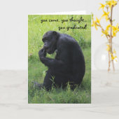 Funny Graduation Card, Chimpanzee, the Thinker Card | Zazzle