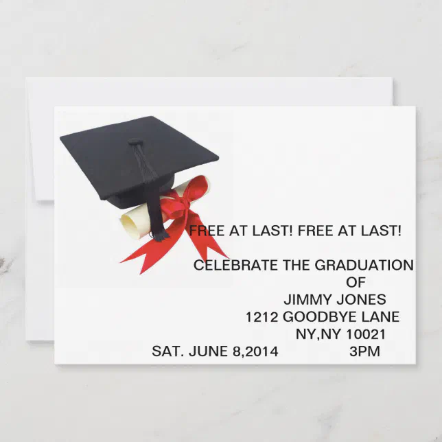 FUNNY GRADUATION INVITATION | Zazzle