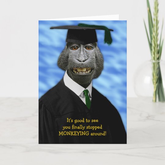 Funny Graduation Monkey Macaque Congratulations Holiday Card | Zazzle.com